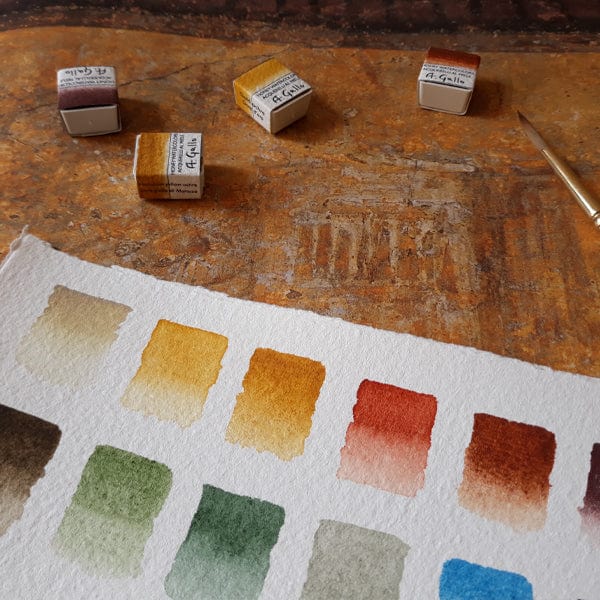 A. Gallo - Handmade Watercolours - Naturale 1 Palette - 12 Half Pans ...