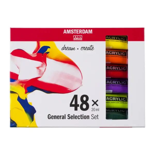 Amsterdam - Acrylic Paint Set - 48 Colours x 20ml tubes- General Selec ...