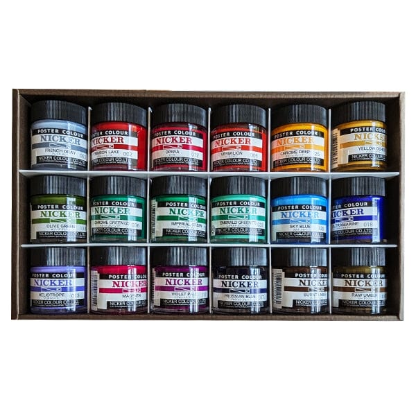 Nicker - Poster Colours - Set of 36 Colours - 40mL Jars | Gwartzman's ...