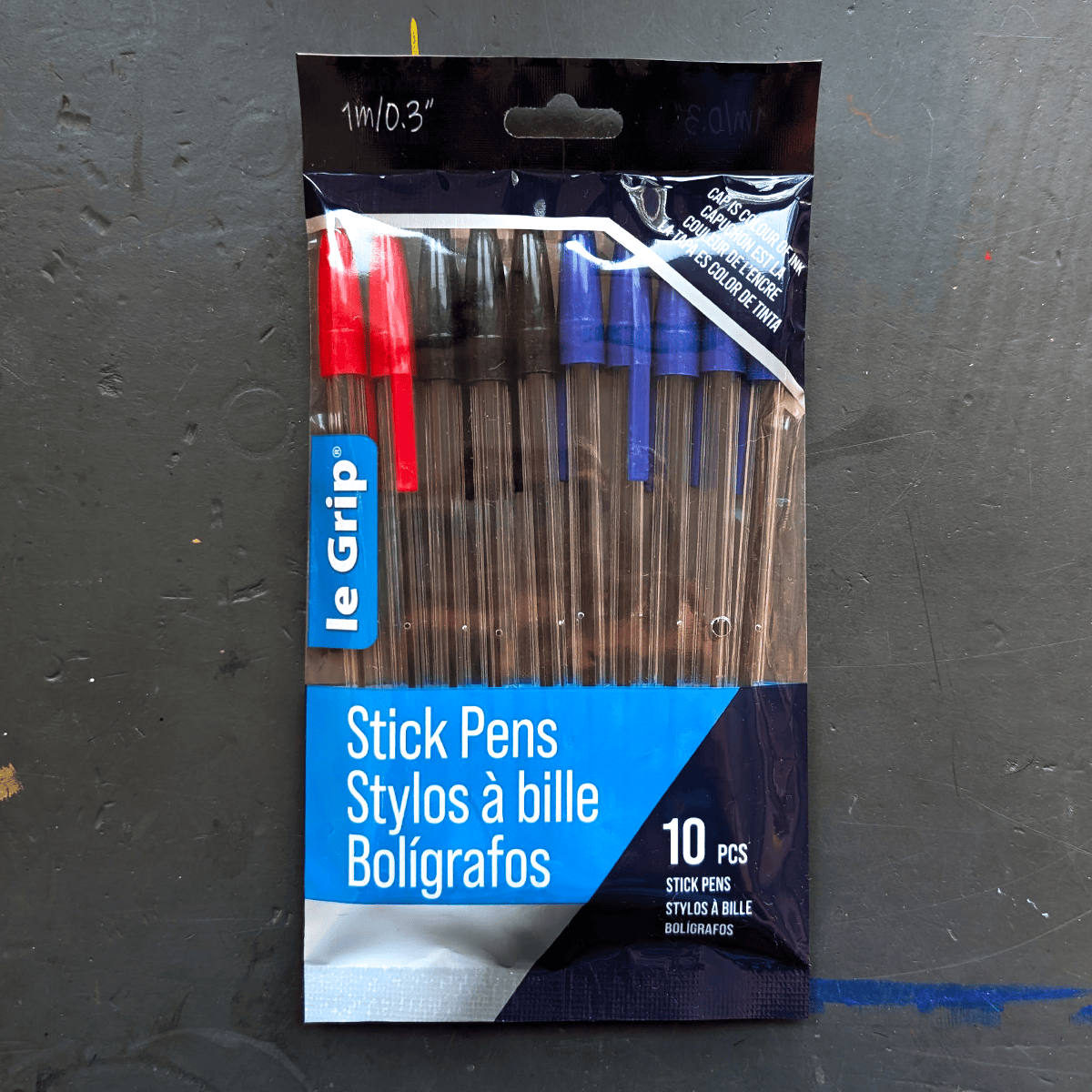 le Grip - Stick Pens - 10 Assorted Colours – Gwartzman's Art Supplies