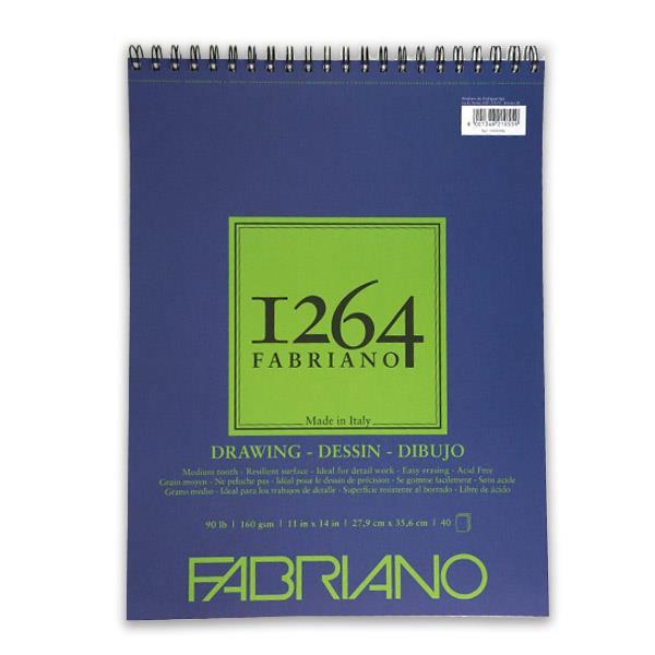 Fabriano - 1264 - Drawing Paper - 90lb - 11x14" Top Coil Pad ...