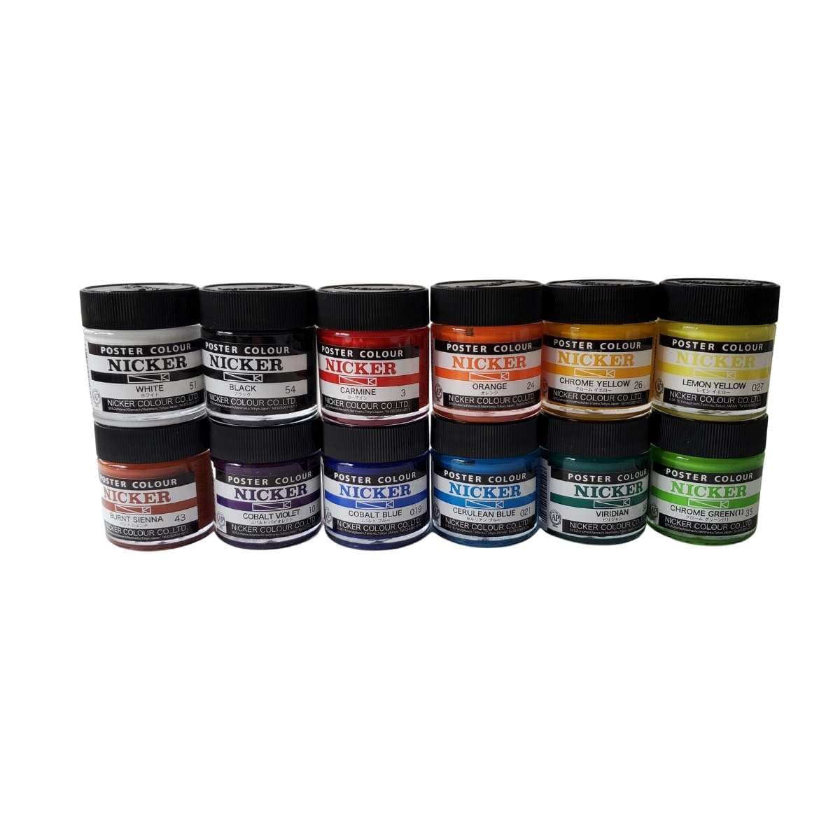 Nicker - Poster Colours - Set of 12 Colours - 40mL Jars | Gwartzman's ...