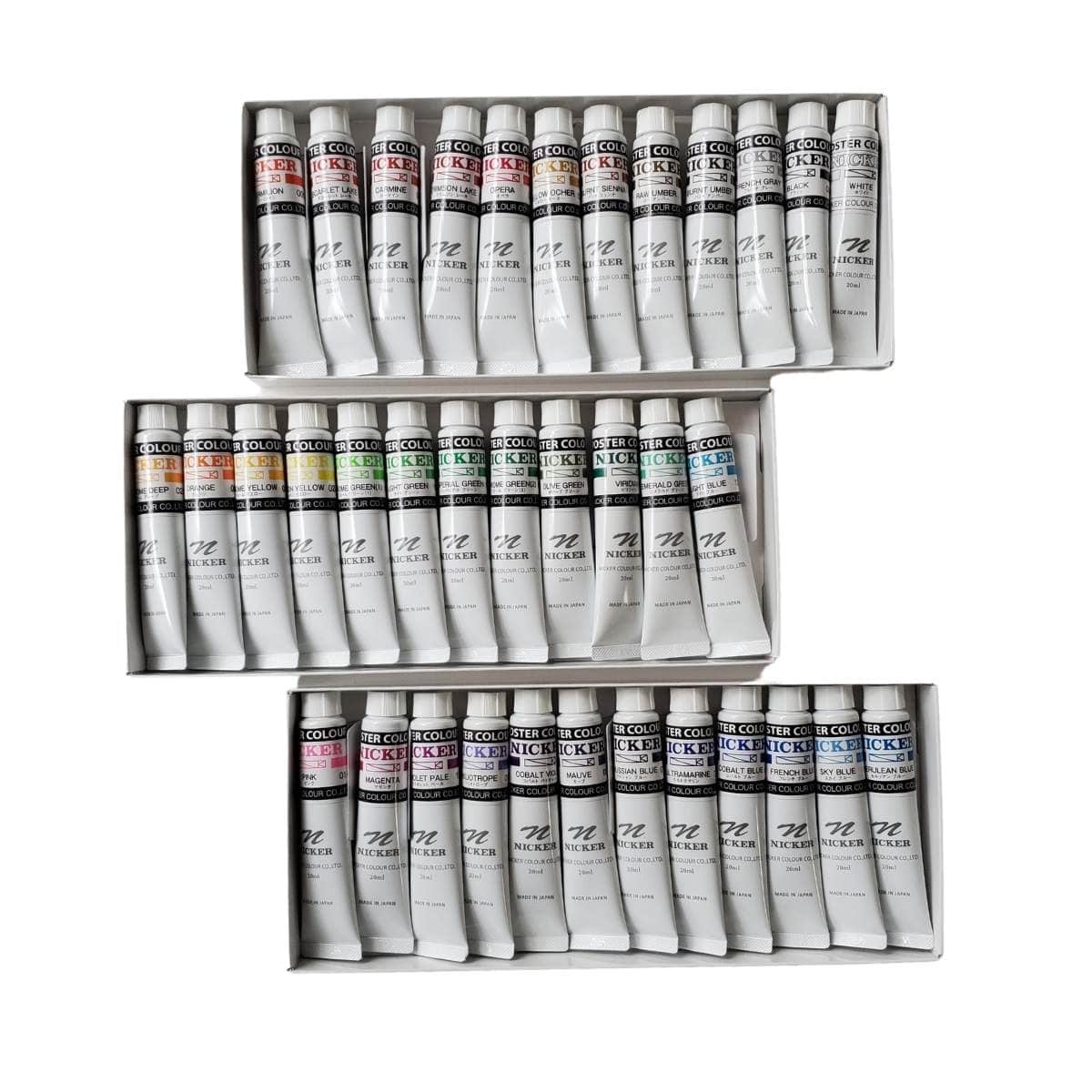 Nicker - Poster Colours - Set of 36 Colours - 20mL Tubes | Gwartzman's ...